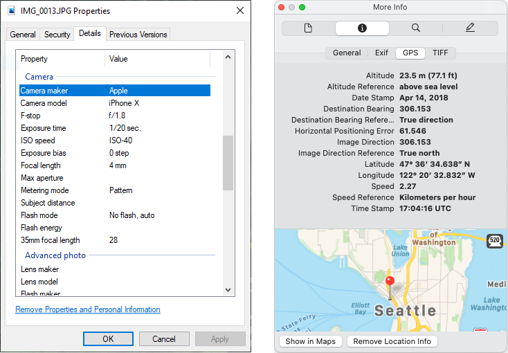Remove GeoTagging before sharing your photos